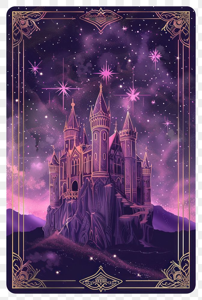 PNG Tarot card purple castle | Free PNG - rawpixel