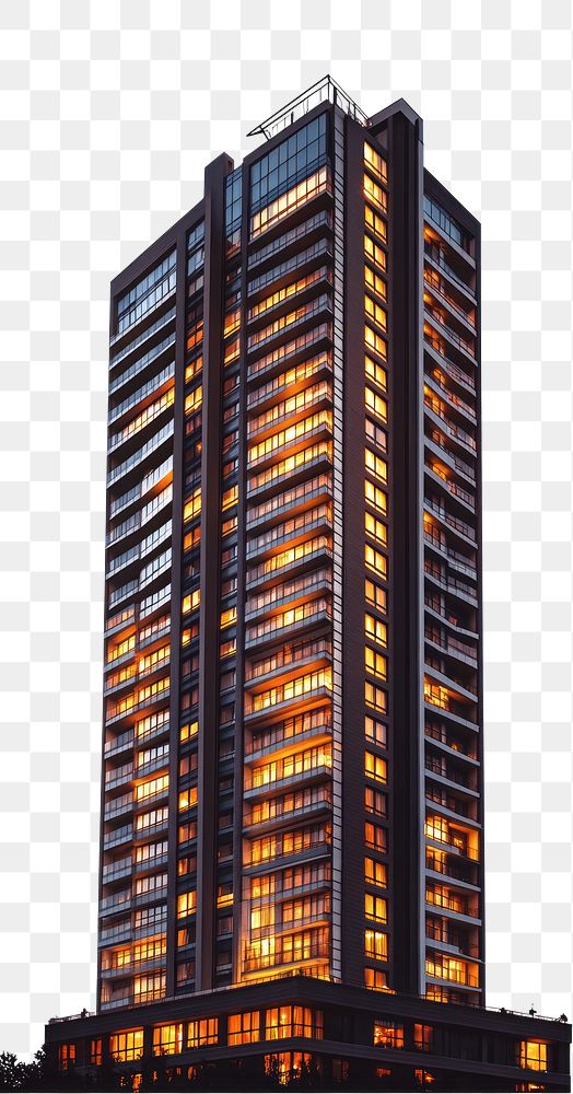PNG Luxury highrise building dusk | Free PNG - rawpixel
