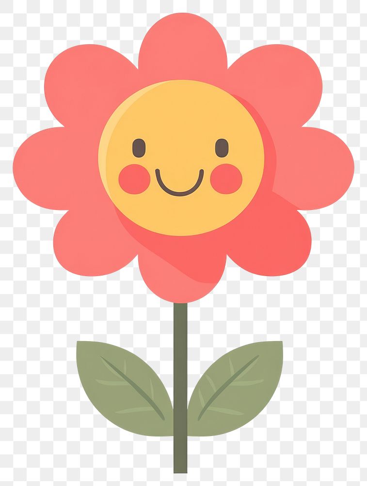 PNG Cute smiling pink flower | Free PNG - rawpixel