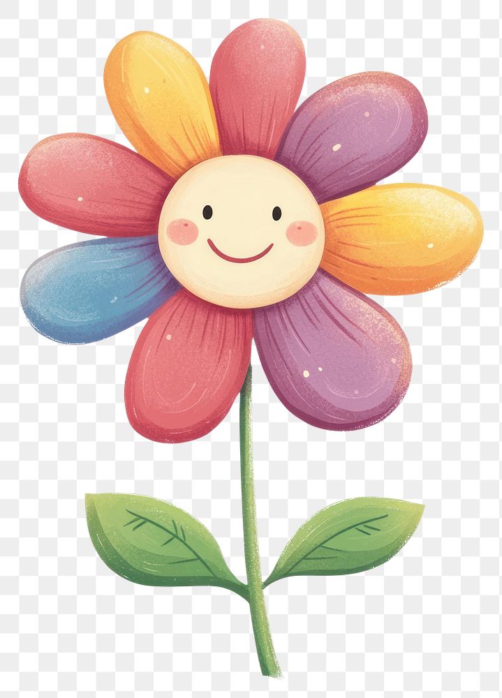 PNG Cute smiling rainbow flower | Free PNG - rawpixel