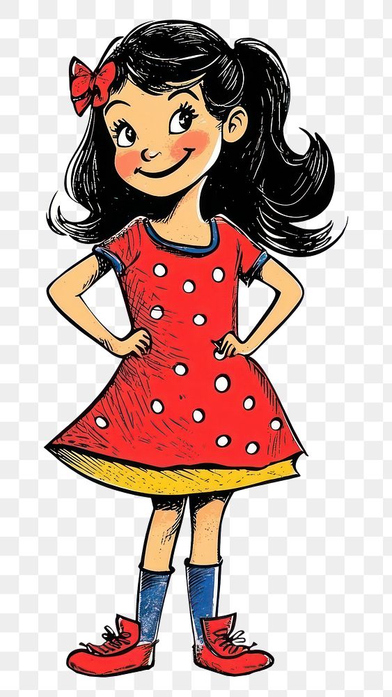 PNG Girl illustration cartoon dress | Free PNG - rawpixel