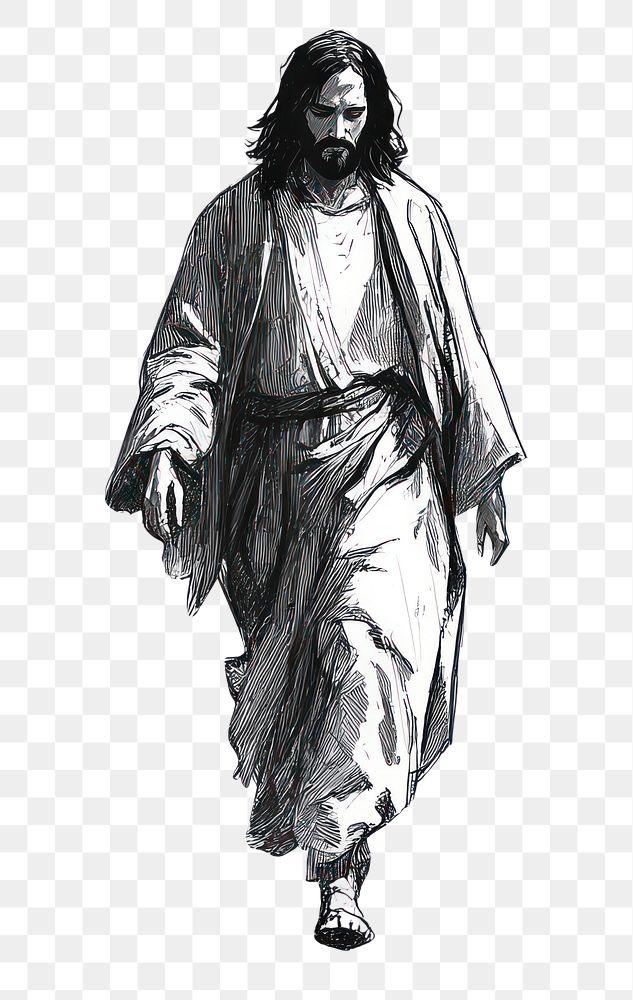PNG Jesus walking street drawing | Premium PNG - rawpixel