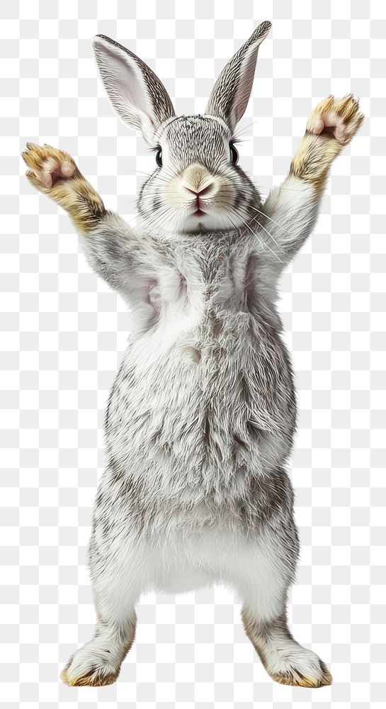 PNG Grey rabbit standing adorable | Free PNG - rawpixel