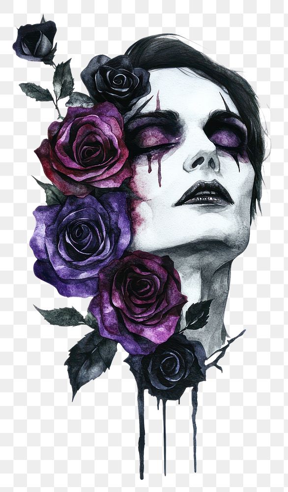 PNG Illustration vampire roses art | Free PNG - rawpixel
