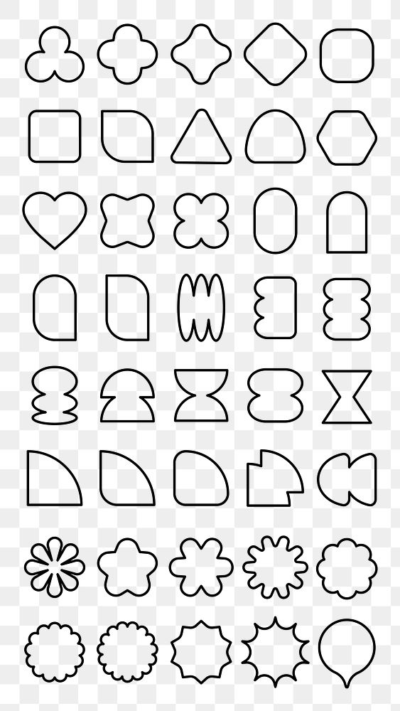 PNG Geometric shapes outline collection | Premium PNG - rawpixel