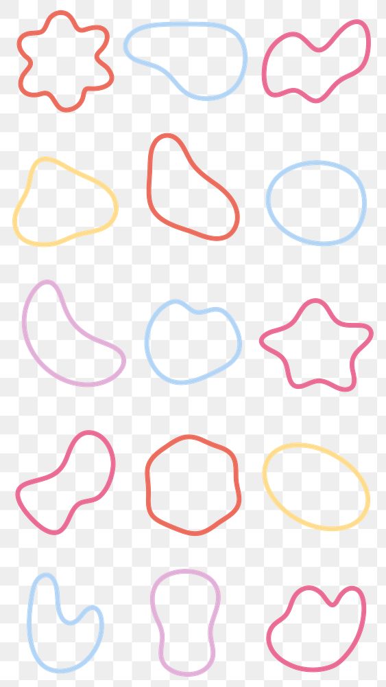 PNG Colorful abstract shape outlines, | Premium PNG - rawpixel
