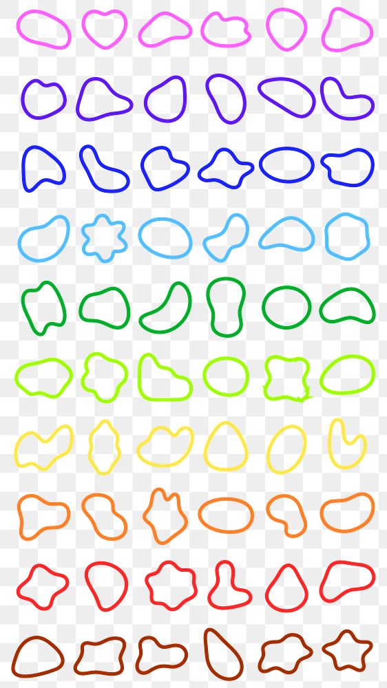 PNG Colorful abstract shape outlines, | Premium PNG - rawpixel