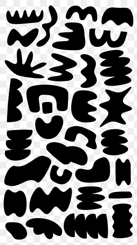 PNG Abstract black shapes collection. | Premium PNG - rawpixel