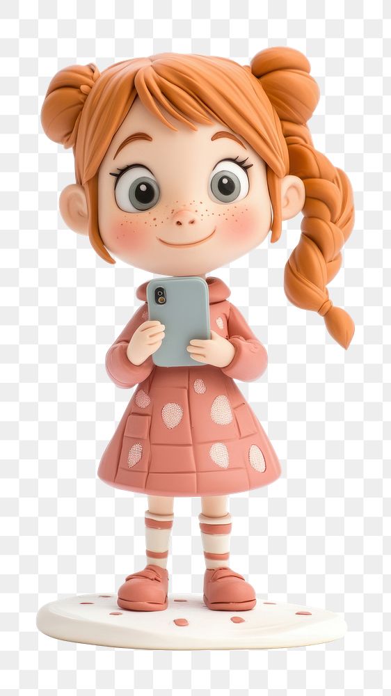 PNG portrait girl smartphone cute | Free PNG - rawpixel