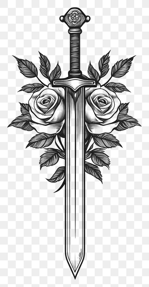 PNG Sword roses illustration weapon | Free PNG - rawpixel