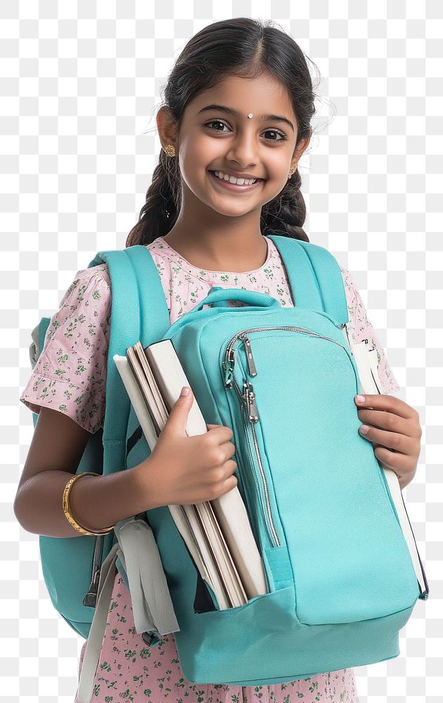 PNG Young indian girl backpack | Free PNG - rawpixel