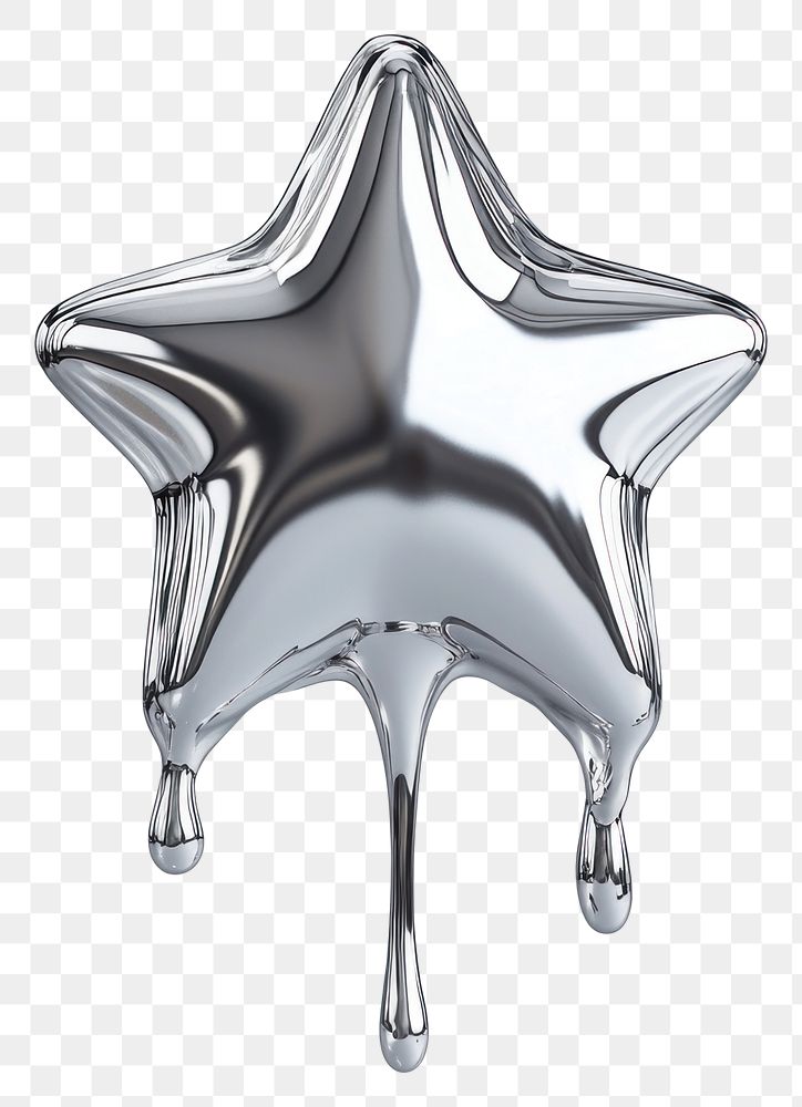 PNG dripping chrome star illustration | Free PNG - rawpixel