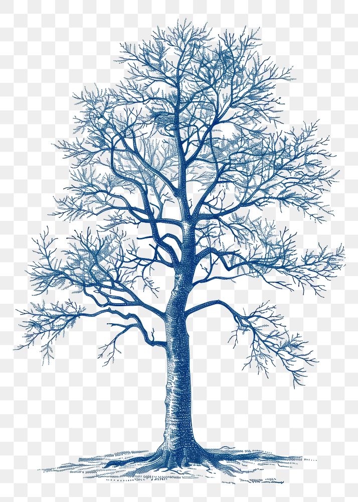 PNG Tree drawing blue art. | Free PNG - rawpixel