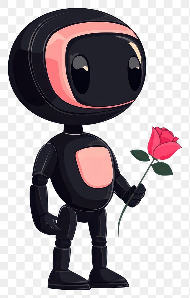 PNG Black Robot robot rose | Free PNG - rawpixel
