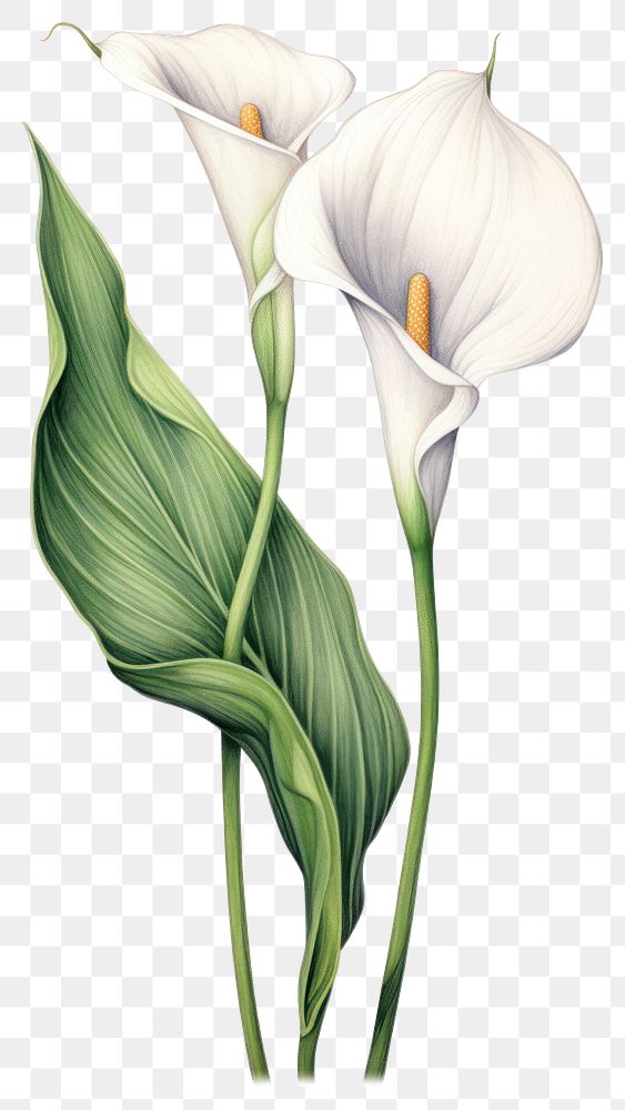 PNG Calla branch illustration botanical | Free PNG - rawpixel