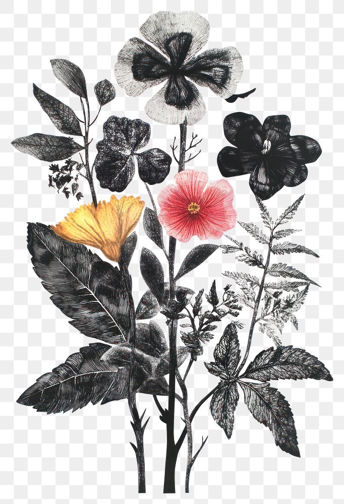 PNG Botanica drawing flower art. | Free PNG - rawpixel