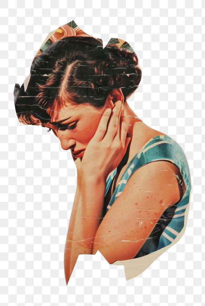PNG Woman crying collage cutouts | Premium PNG - rawpixel