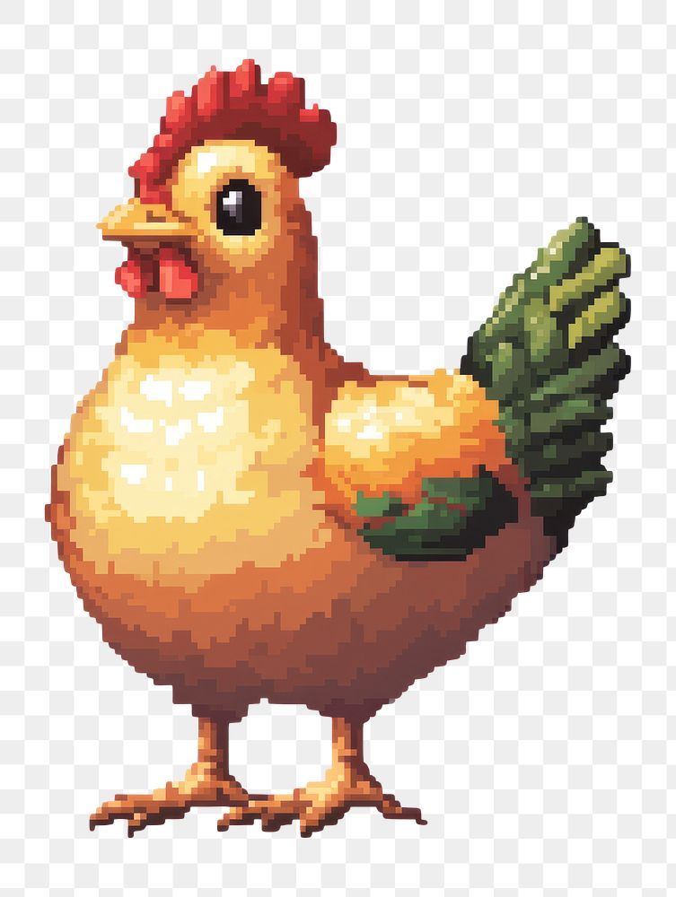 PNG Chicken illustration pixelated animal | Free PNG - rawpixel