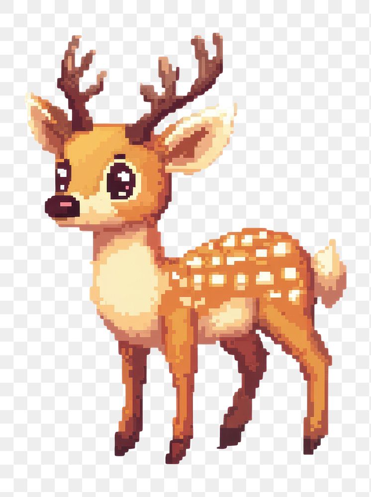 PNG Deer illustration pixelated wildlife. | Free PNG - rawpixel