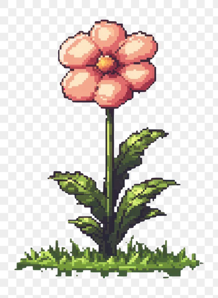 PNG Flower illustration pixelated graphics. | Free PNG - rawpixel