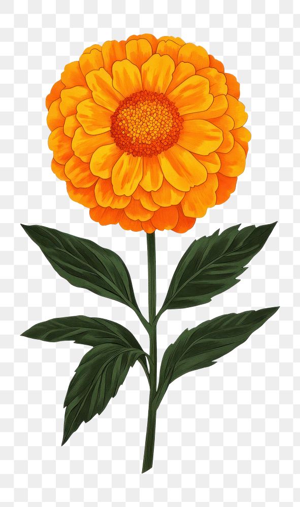 PNG Marigold illustration marigold vibrant. | Free PNG - rawpixel