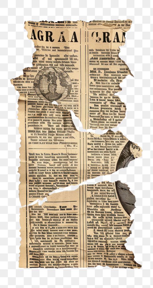 PNG Earth newspaper vintage collage. | Free PNG - rawpixel