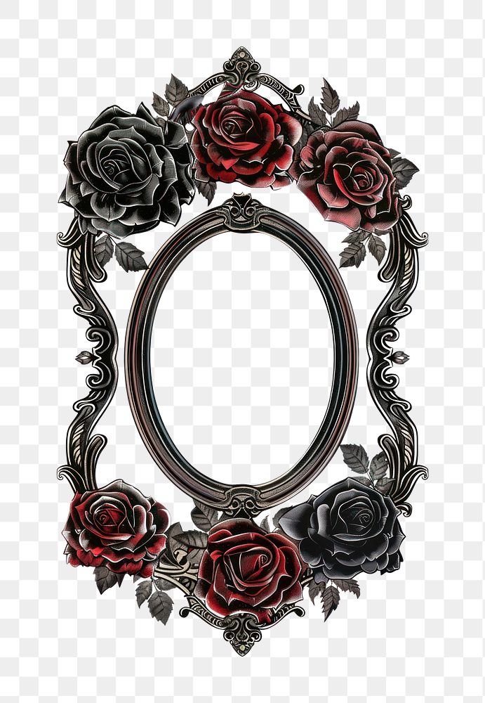 PNG Gothic oval frame rose | Free PNG - rawpixel