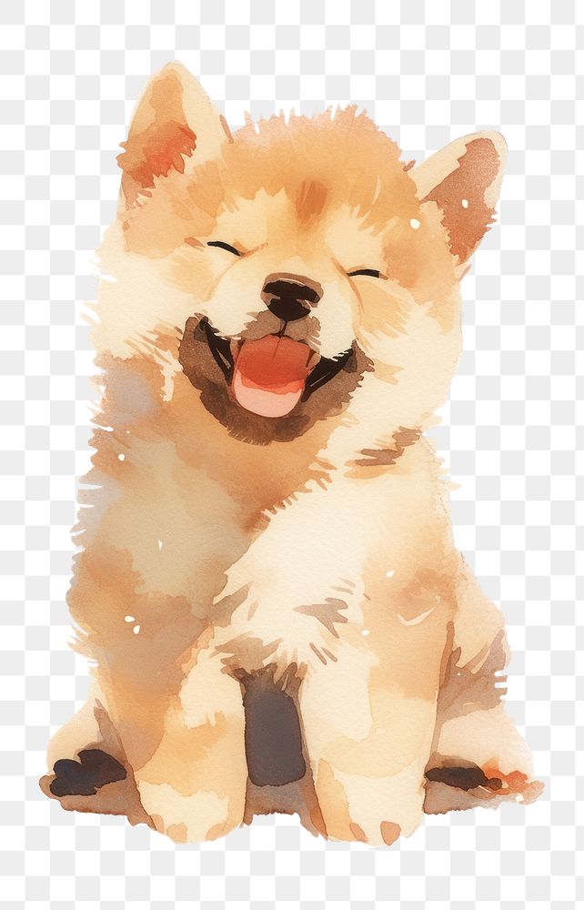PNG Dog Winking illustration watercolor | Free PNG - rawpixel