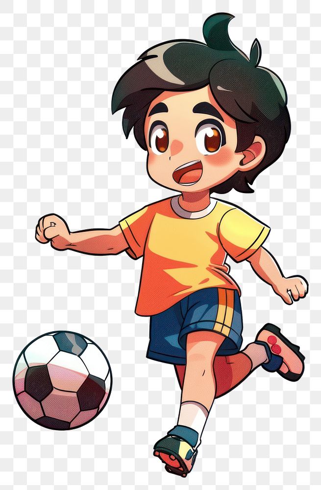PNG Kid playing football illustration | Free PNG - rawpixel