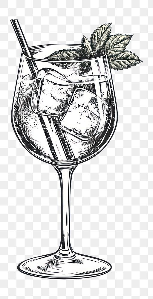 PNG summer short cocktail engraved | Free PNG - rawpixel