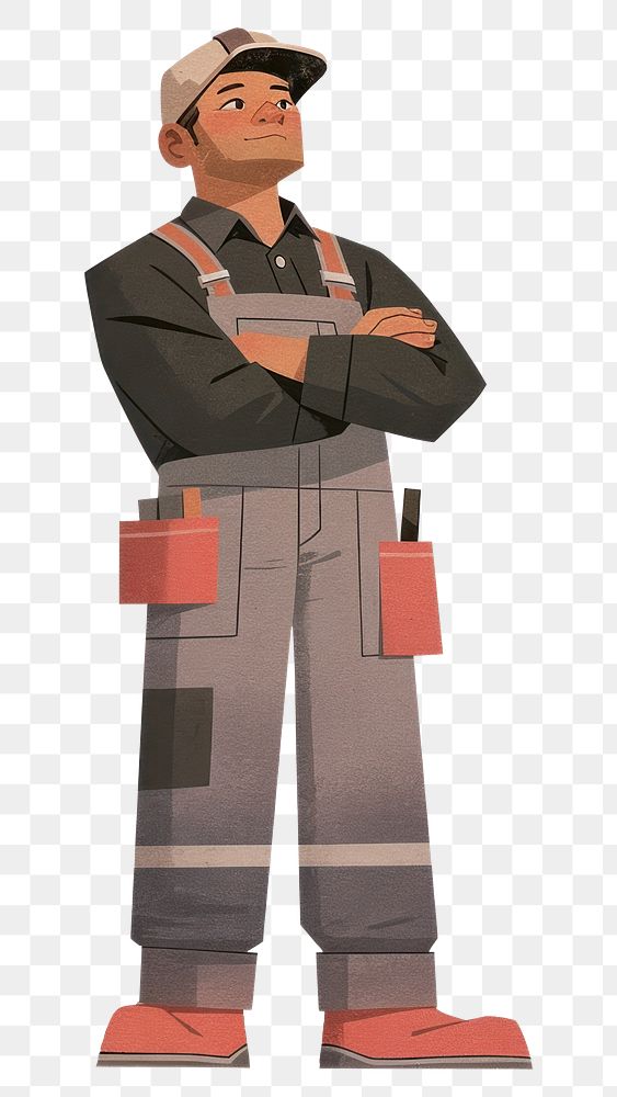 PNG Illustration standing worker construction. | Free PNG - rawpixel