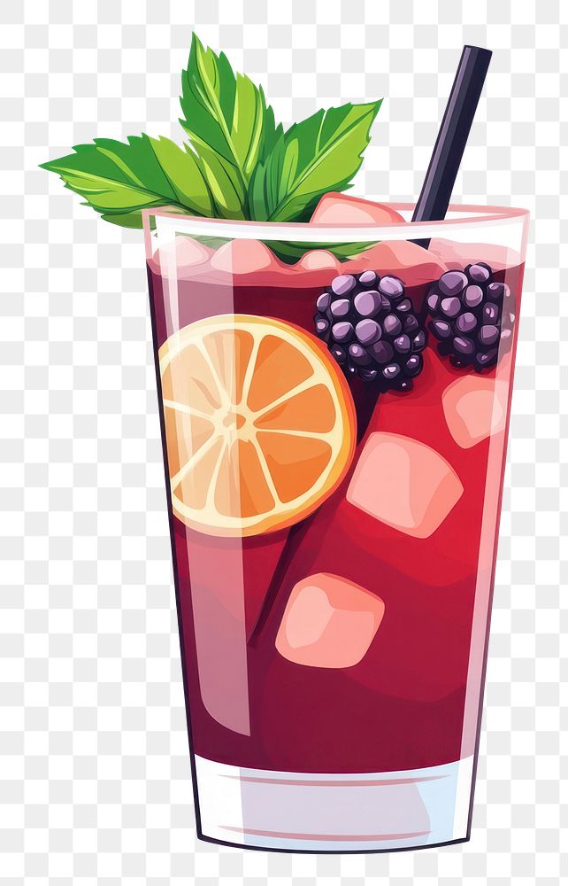 PNG Bramble cocktail illustration beverage | Free PNG - rawpixel