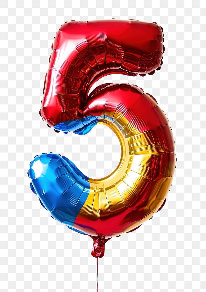 PNG Birthday balloon number 5 | Free PNG - rawpixel