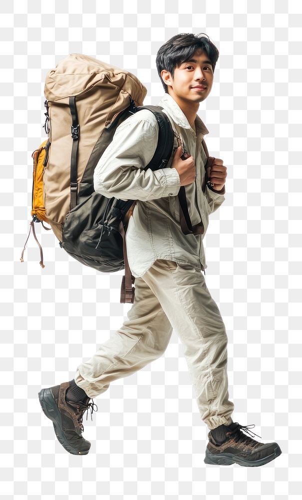 PNG Asian man backpacker backpacking | Free PNG - rawpixel