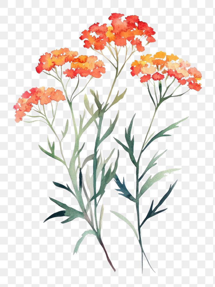PNG Yarrow wildflower flowers art | Free PNG - rawpixel