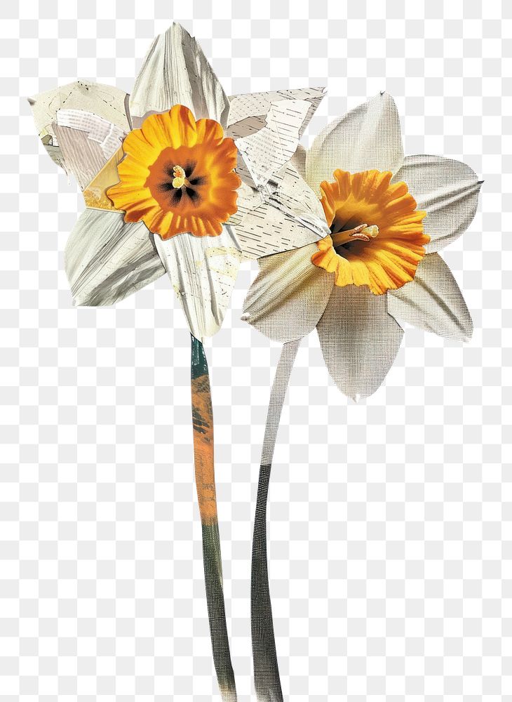 PNG Daffodil collage paper cut | Free PNG - rawpixel