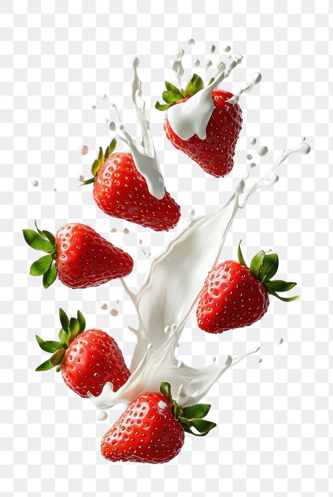 PNG Strawberries floating air strawberry | Free PNG - rawpixel