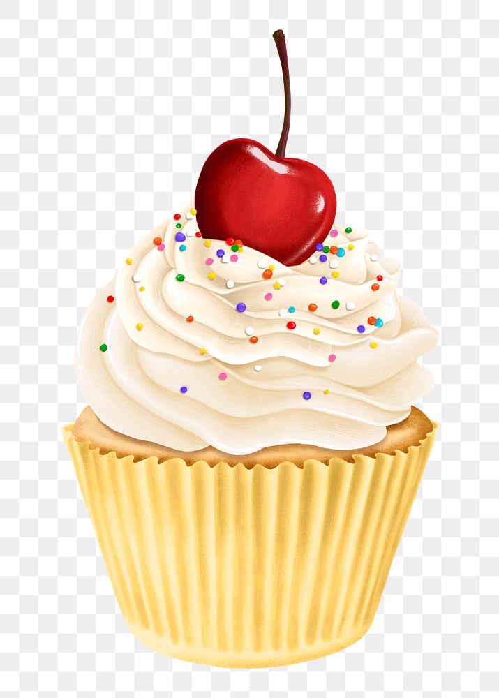 Cherry cupcake png dessert sticker, | Premium PNG Illustration - rawpixel