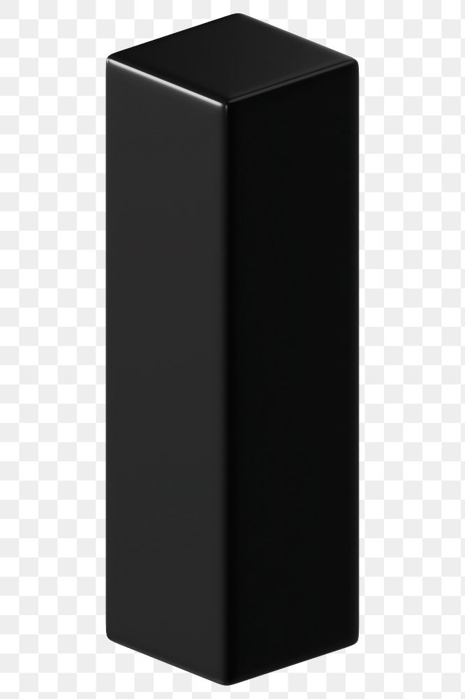 3D black cuboid png, geometric | Premium PNG - rawpixel