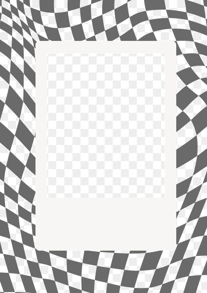 Instant film png frame, checkered | Premium PNG - rawpixel