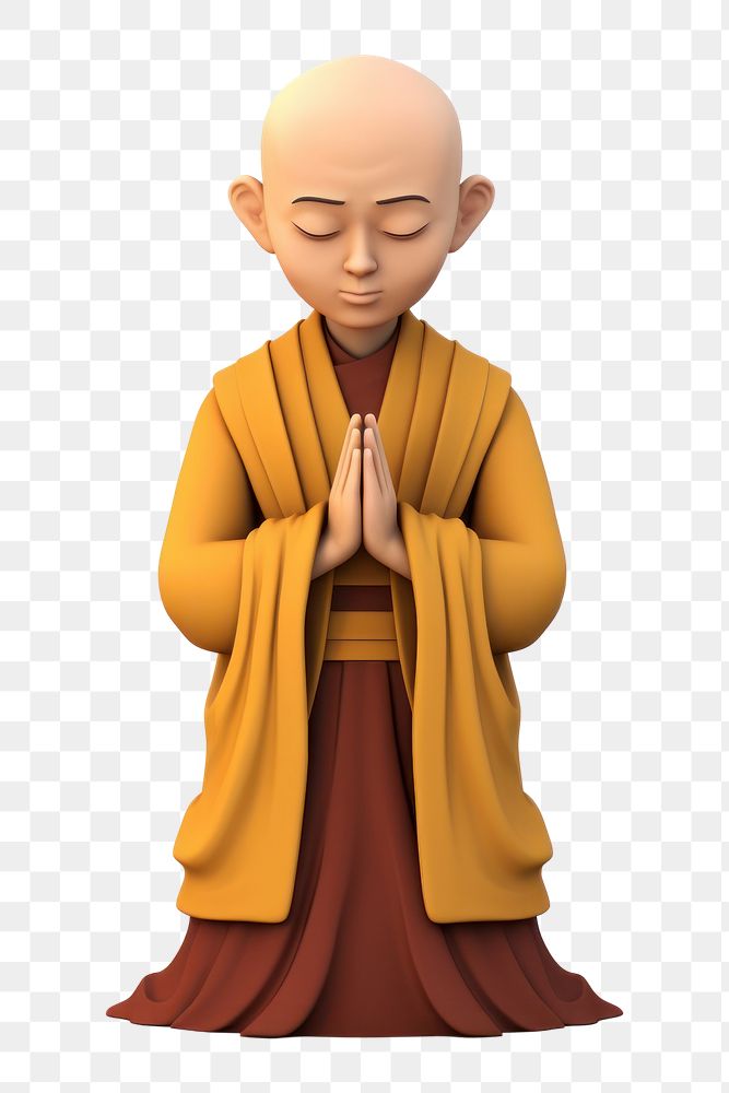 PNG Monk praying cartoon adult. | Free PNG - rawpixel