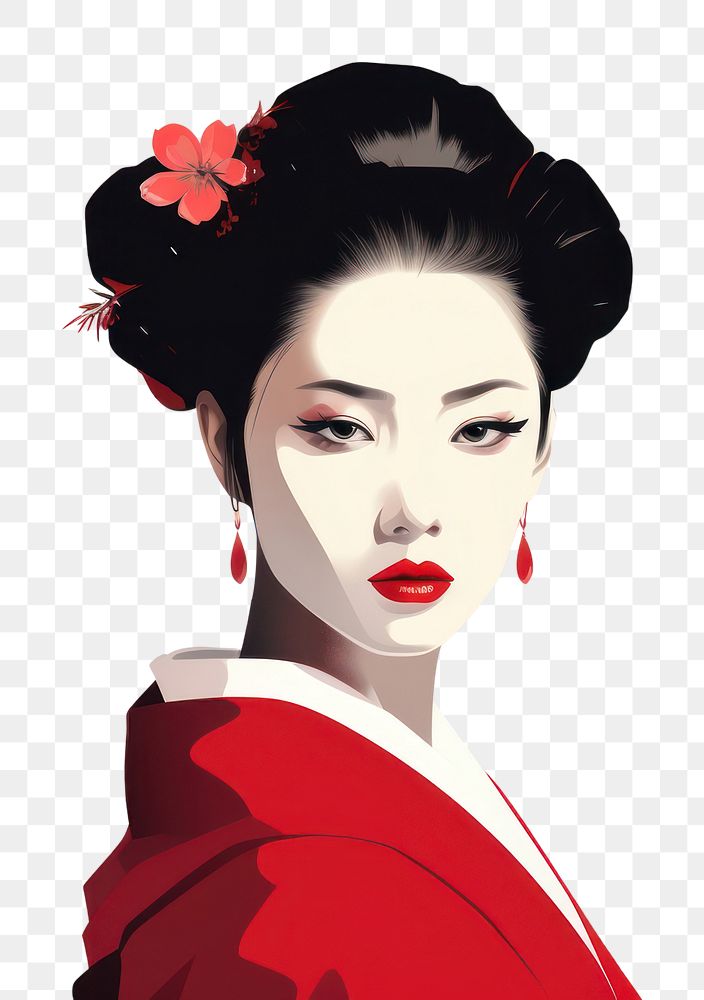 PNG Geisha portrait fashion photography. | Premium PNG - rawpixel