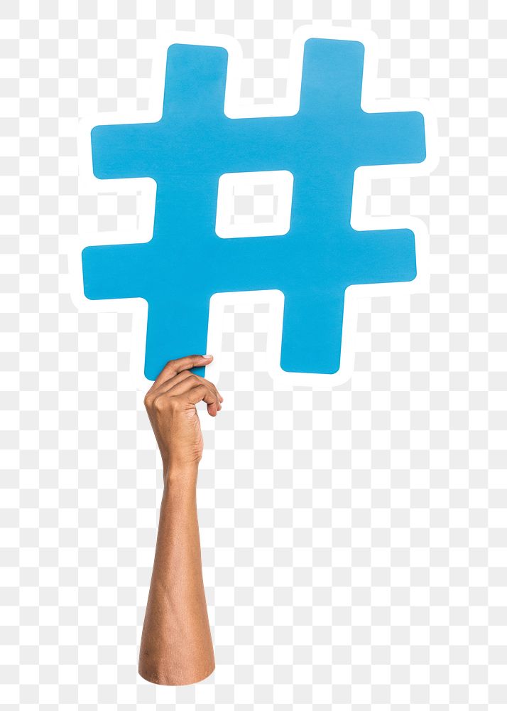 Hashtag symbol png hand holding | Premium PNG - rawpixel