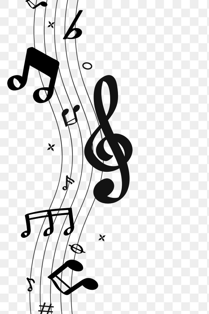 Musical note png border, transparent | Premium PNG - rawpixel