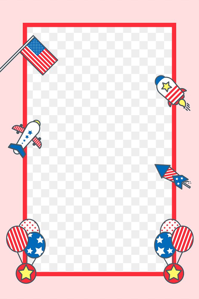 USA cartoon png frame, transparent | Premium PNG - rawpixel