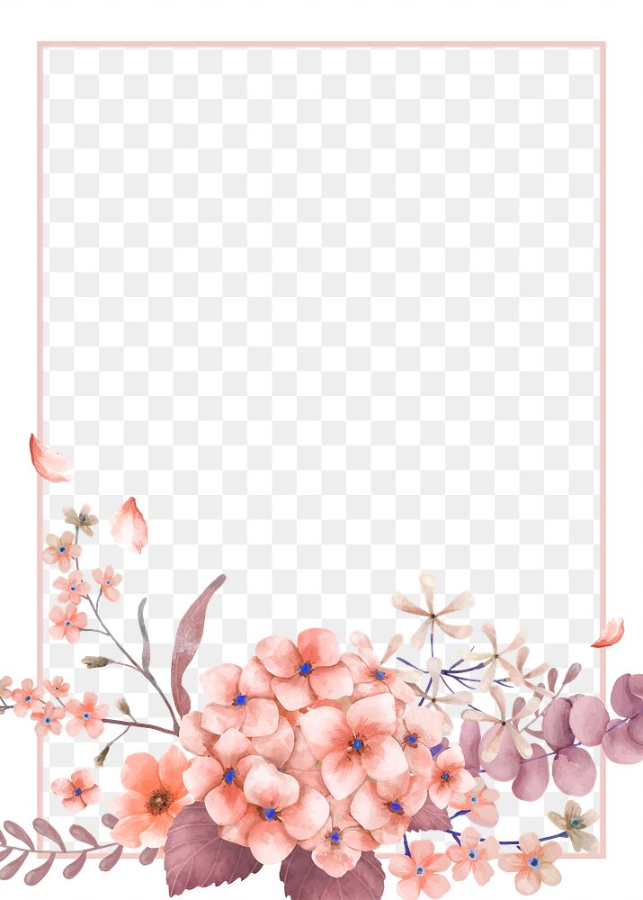 Pink flower png frame, transparent | Premium PNG - rawpixel