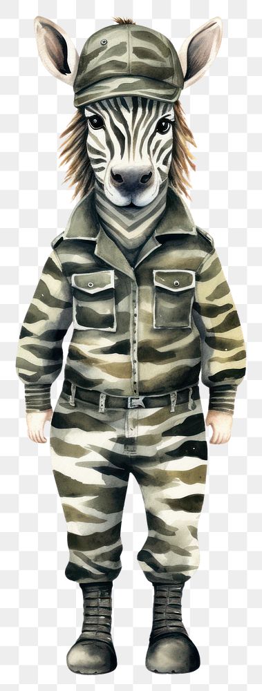 PNG Zebra wearing army costume | Premium PNG - rawpixel