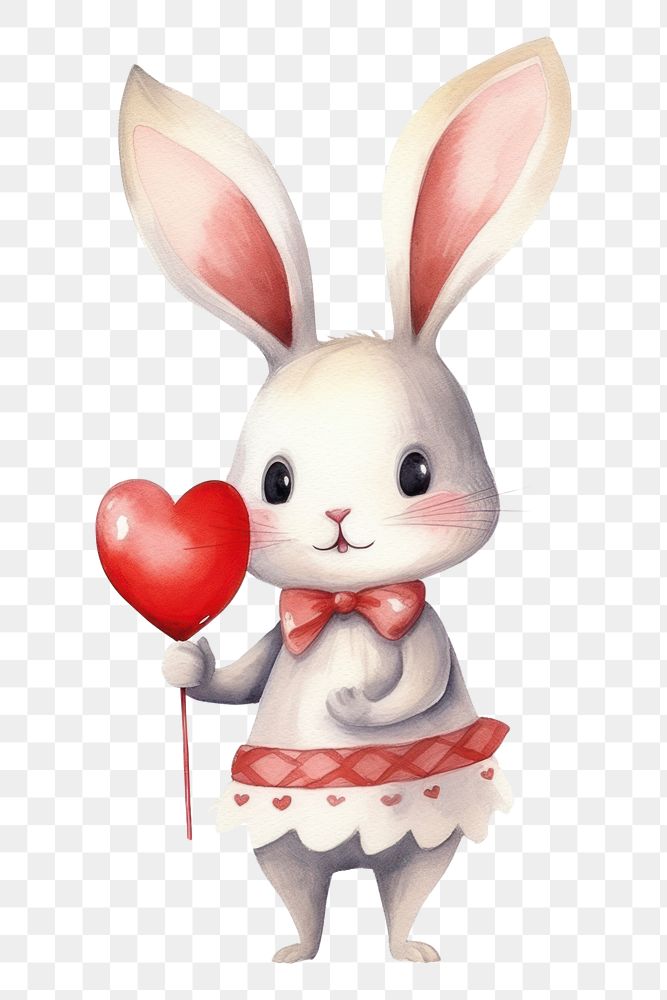 PNG bunny holding heart representation | Free PNG - rawpixel