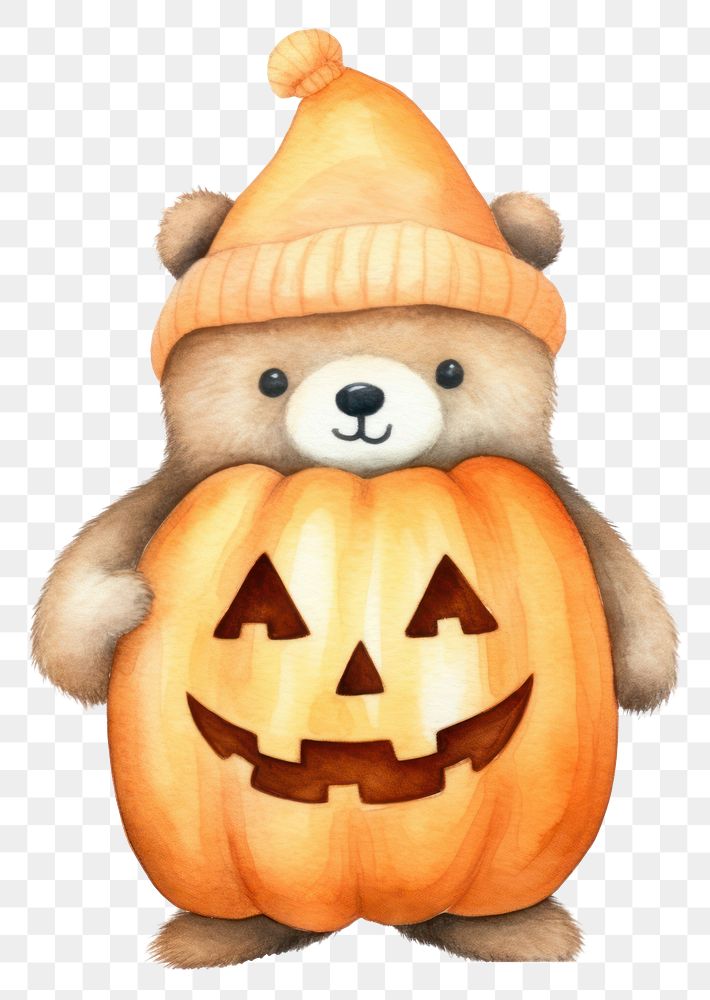 PNG Bear hugging halloween pumpkin | Premium PNG - rawpixel