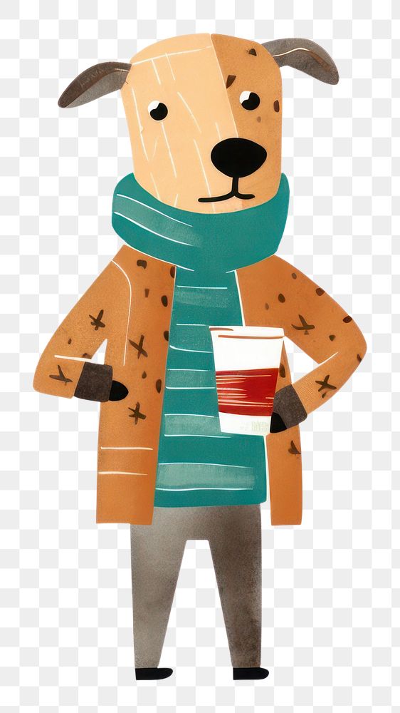 PNG Dog holding coffee cup. | Free PNG - rawpixel